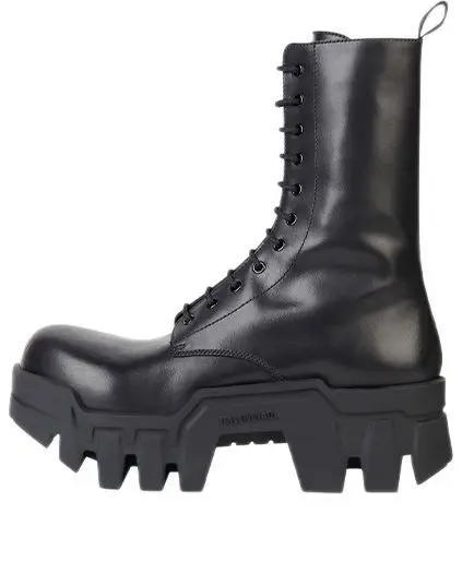 Balenciaga Bulldozer Lace-up Leather High Top Boots