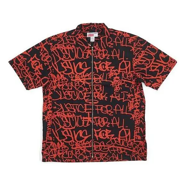 Supreme Comme Des Garcons Graphic S/s Shirt 'black - Black/red