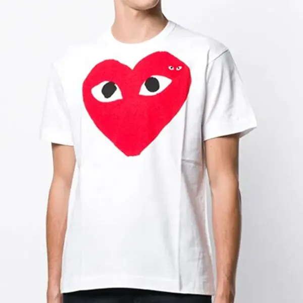 Play Comme Des Garcon Love Printing Casual Short Sleeve