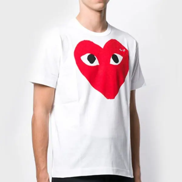 Play Comme Des Garcon Love Printing Casual Short Sleeve