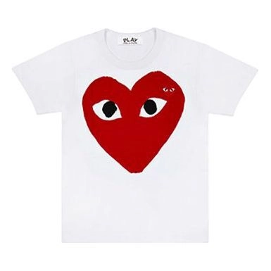 Play Comme Des Garcon Love Printing Casual Short Sleeve - White