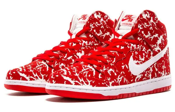Nike Dunk High Prm "raw Meat" High Top Skate Sneakers - Red