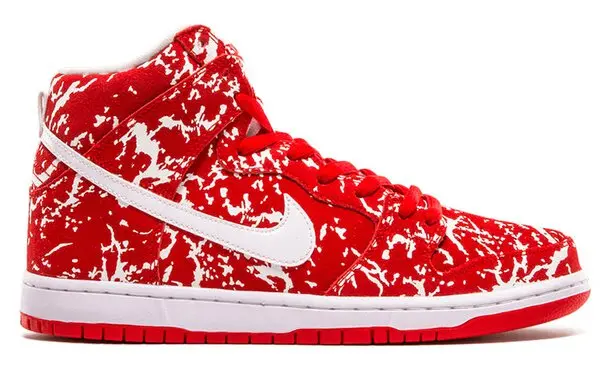 Nike Dunk High Prm "raw Meat" High Top Skate Sneakers - Red