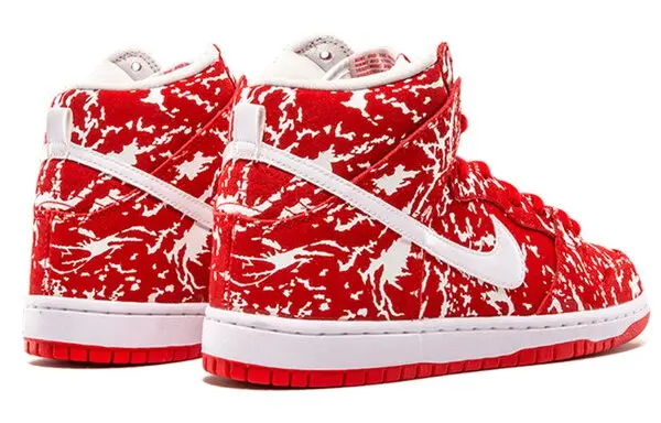 Nike Dunk High Prm "raw Meat" High Top Skate Sneakers - Red