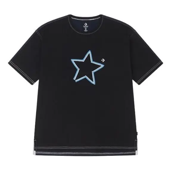 CONVERSE One Star Logo Tee Asia Sizing 'black Blue