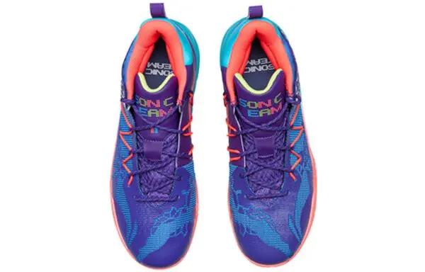 LI-NING Sonic Team Mid Basketball Sneakers - Purple/blue