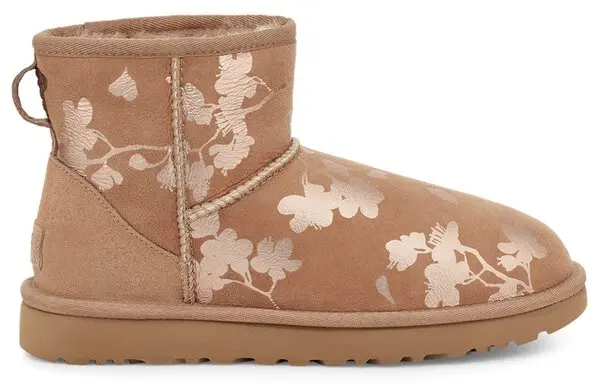 UGG Classic Mini Floral Boots - Brown