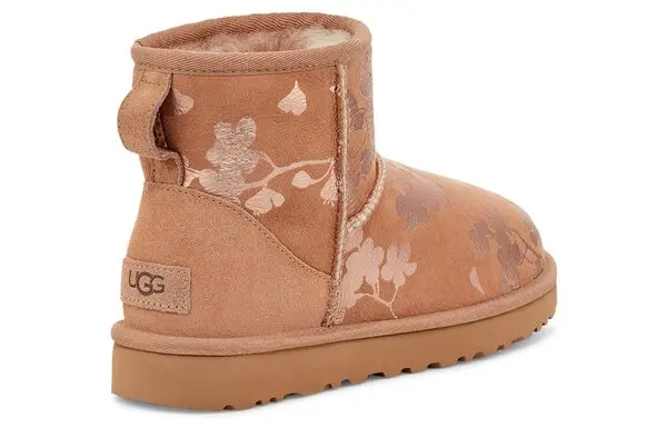 UGG Classic Mini Floral Boots - Brown