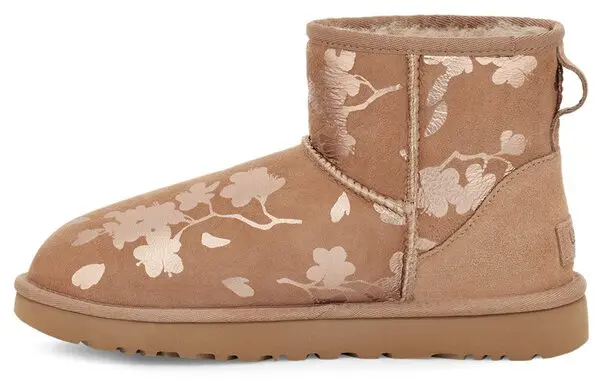 UGG Classic Mini Floral Boots - Brown