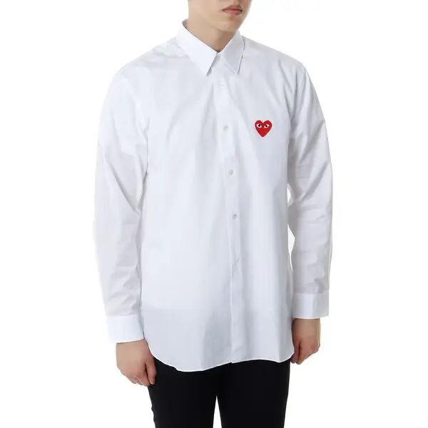 Play Comme Des Garcon Red Emblem Button Down