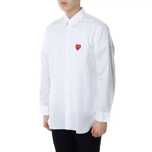 Play Comme Des Garcon Red Emblem Button Down
