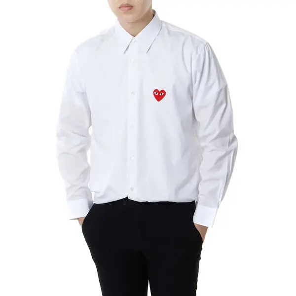 Play Comme Des Garcon Red Emblem Button Down