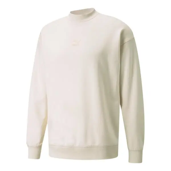 PUMA Classics High Crew Neck Sweater - White
