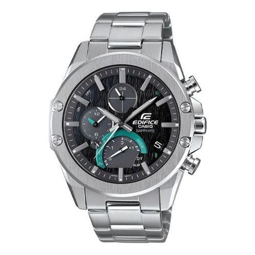 Casio Edifice Solar Powered Chronograph Watch With Sapphire Crystal - Blacksilver