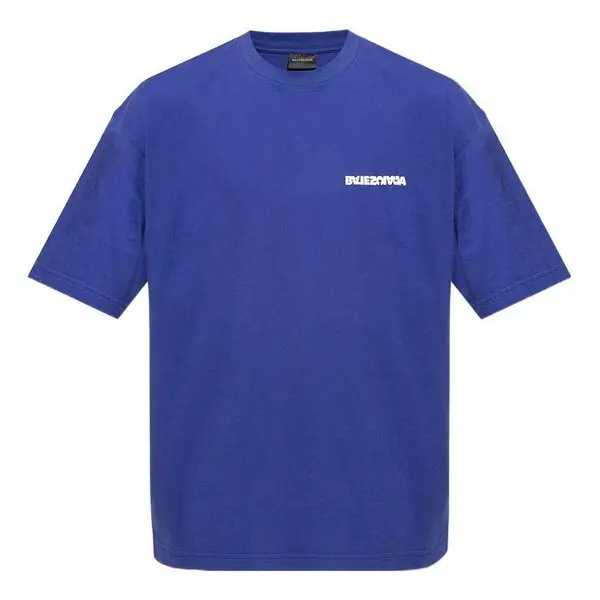 Balenciaga Logo T-shirt Medium Fit - Indigo