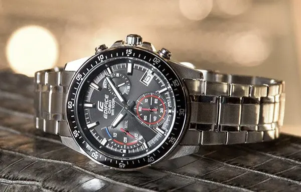 Casio Edifice Stainless Steel Chronograph Watch - Red