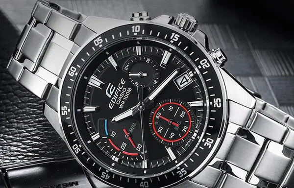 Casio Edifice Stainless Steel Chronograph Watch - Red