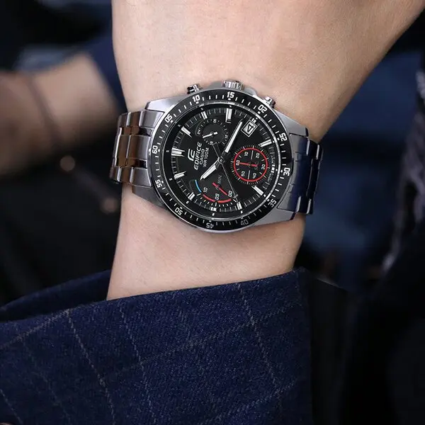 Casio Edifice Stainless Steel Chronograph Watch - Red
