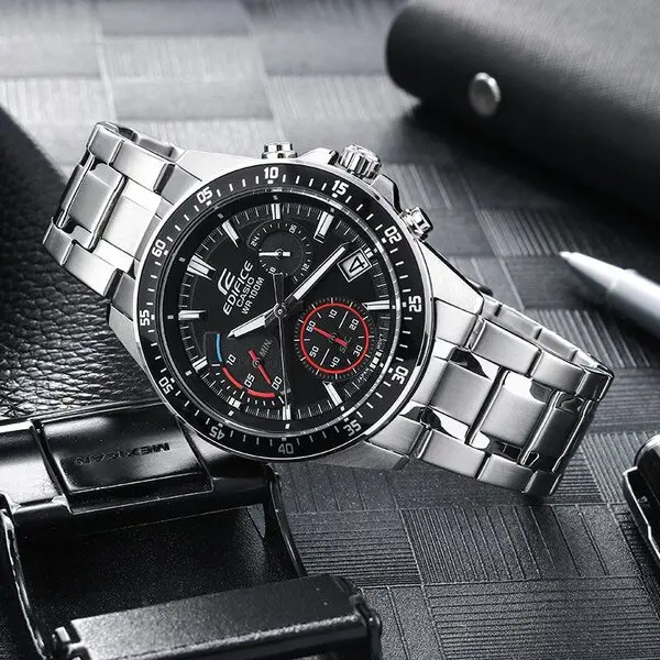 Casio Edifice Stainless Steel Chronograph Watch - Red