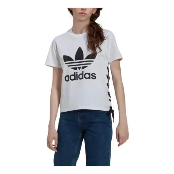 Adidas Original Trefoil T-shirt With Lace-up Detail