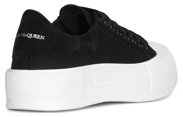 Alexander McQueen Deck Lace Up Plimsoll - Black/white