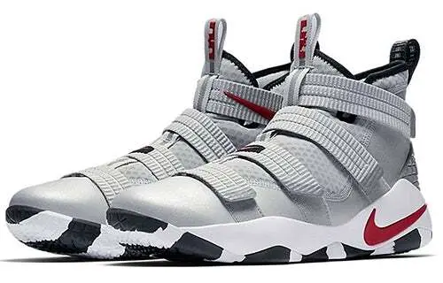 Nike Lebron Soldier 11 High-top Sneakers - Silver/red/white