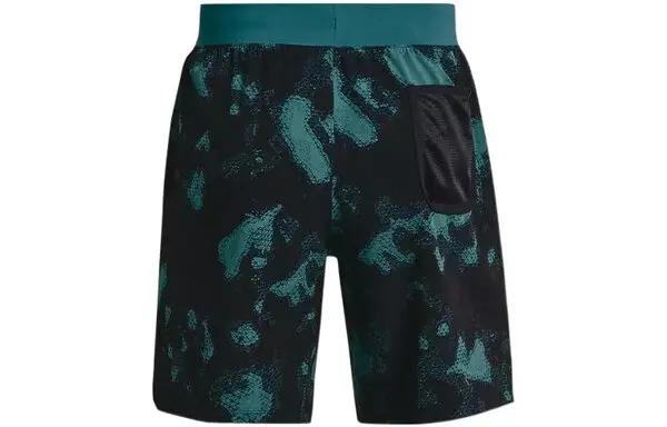 Under Armour Project Rock Woven Camo Printed Shorts - Black/teal