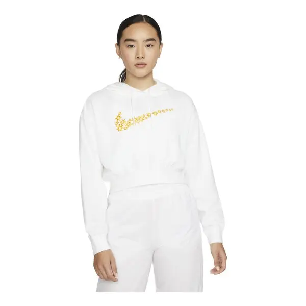 Nike Embroidered Logo Fleece Hoodie - White