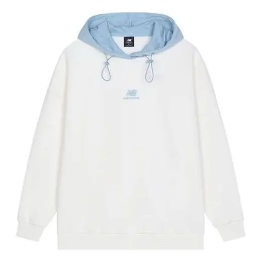 NEW BALANCE Logo Fleece Hoodie - White/blue