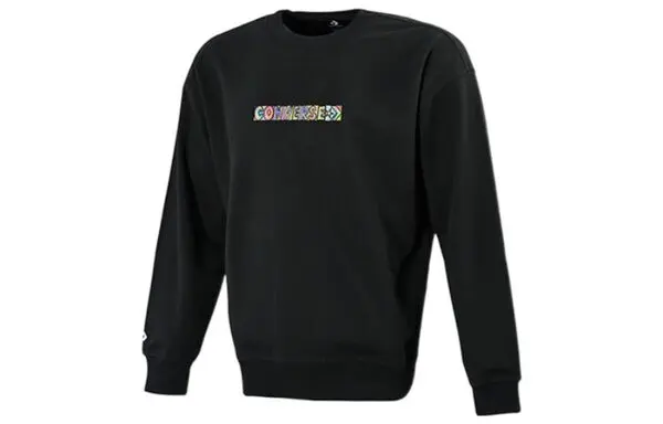 CONVERSE Embroidered Workmark Fleece Crewneck Sweatshirt - Black