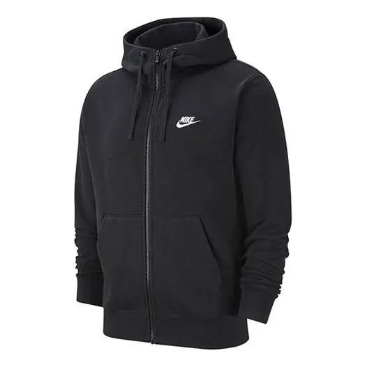Nike Logo Zip-up Hooded Jacket - Black