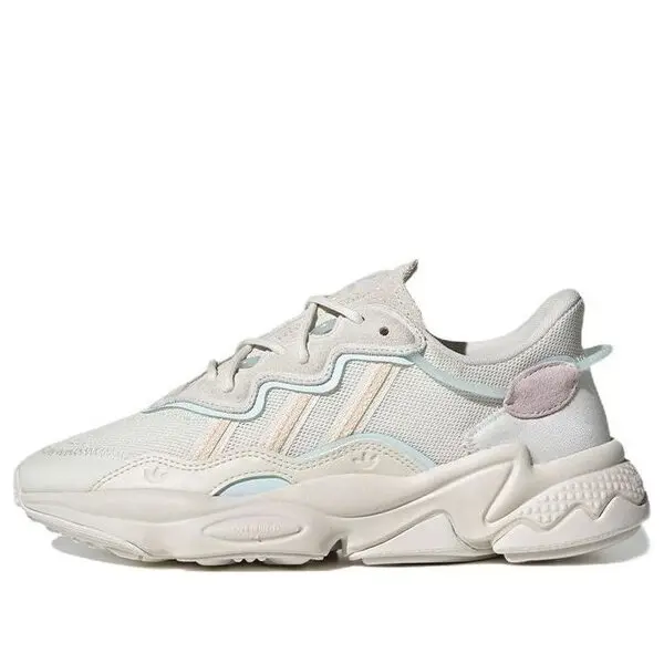 Adidas Ozweego Lace Up Sneakers - Cloud White/bliss Orange/almost Blue