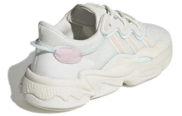 Adidas Ozweego Lace Up Sneakers - Cloud White/bliss Orange/almost Blue