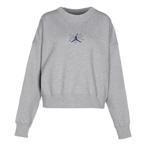 JORDAN Air Logo Sports Long Sleeve Crewneck - Grey
