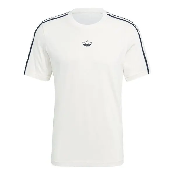 Adidas Originals Sprt 3 Stripe T Casual Sports Crew-neck Short Sleeve - White