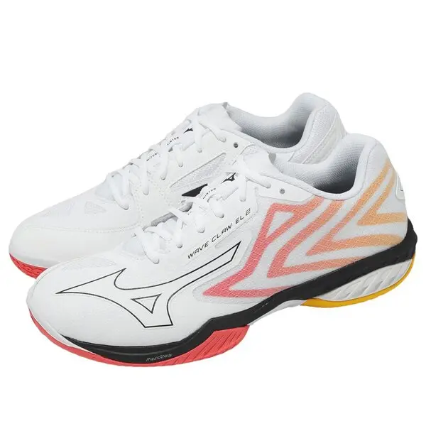 Mizuno Wave Claw El 2 Wide Athletic Sneakers - White/orange/black