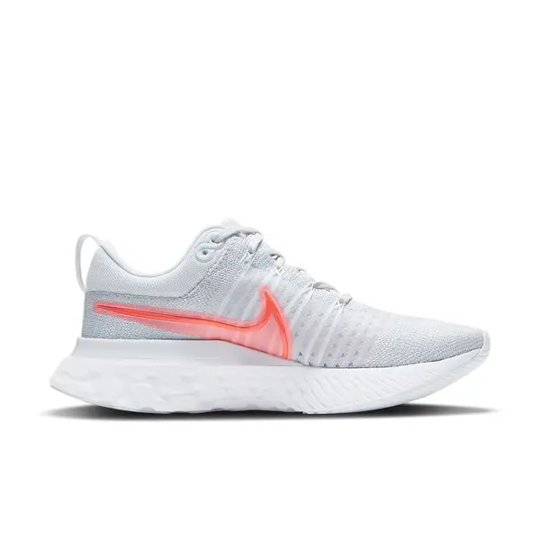 Nike React Infinity Run Flyknit 2 Athletic Sneakers - Silver/orange