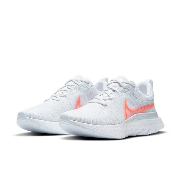 Nike React Infinity Run Flyknit 2 Athletic Sneakers - Silver/orange