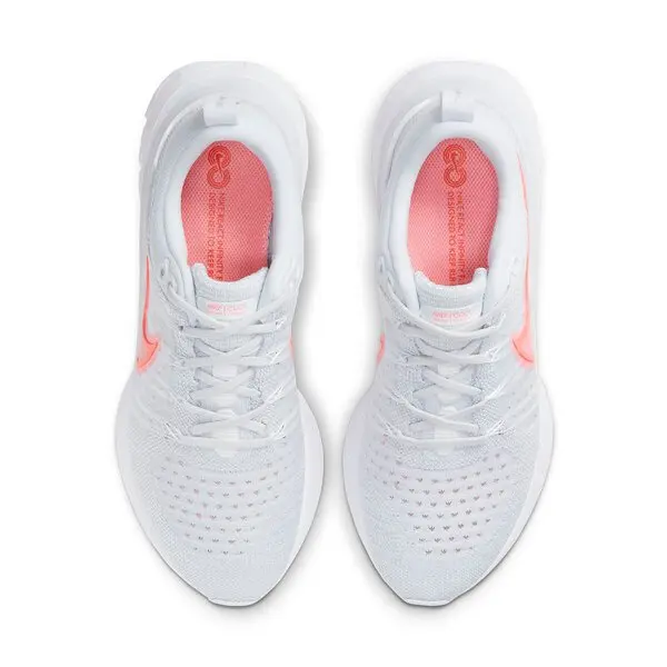 Nike React Infinity Run Flyknit 2 Athletic Sneakers - Silver/orange