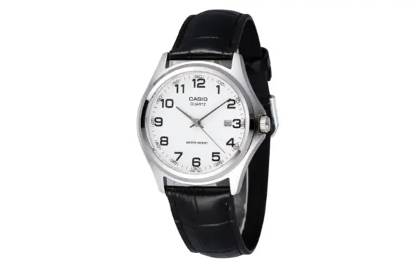 Casio Analog Quartz Watch With Leather Strap