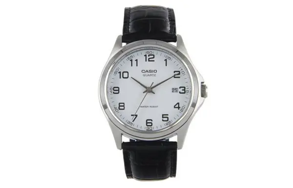 Casio Analog Quartz Watch With Leather Strap