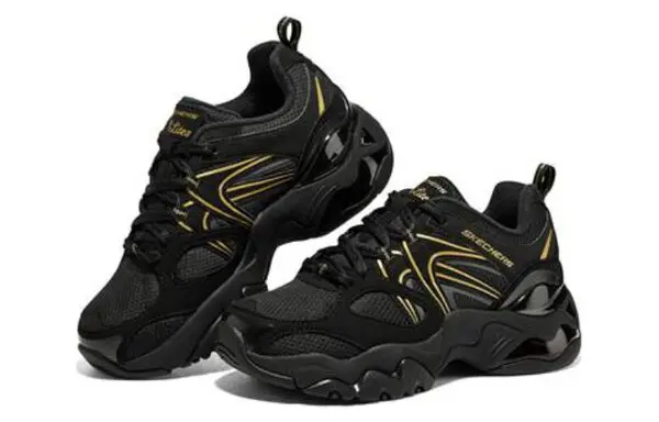 Sketchers D'lites 3.0 Air Sneakers - Black/gold