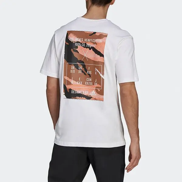 Adidas Camo Loose Tee Back Printing Sports Short Sleeve