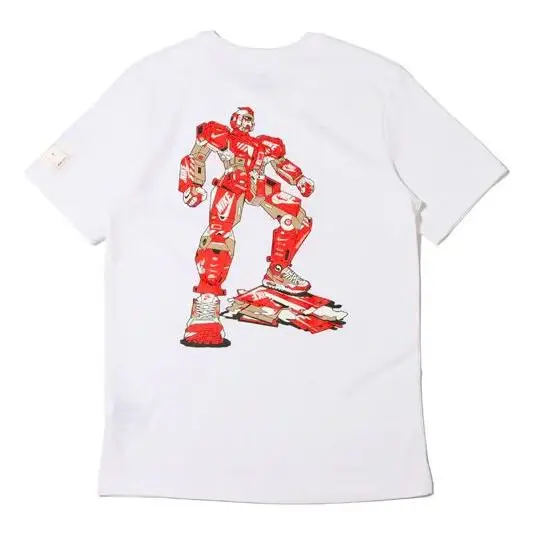 Nike Transformers Printing Sports Round Neck Short Sleeve T-shirt - White