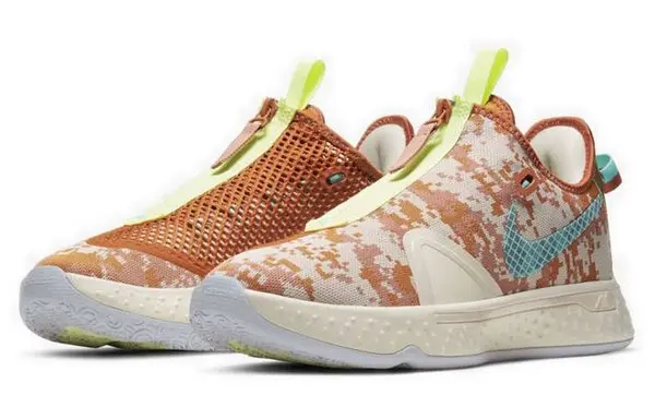 Nike Pg 4 'digi-camo' Basketball Sneakers - Blue/orange