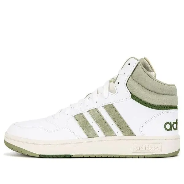 Adidas Hoops 3.0 Mid Sneakers - White/green