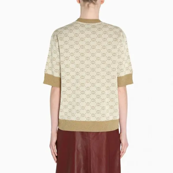 Gucci G Jacquard Wool Mid-sleeve Sweater - Light Yellow