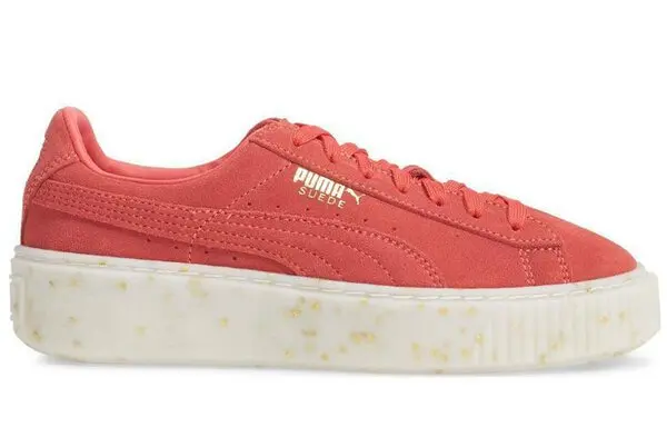 PUMA Suede Platform Board Shoes - Red/white