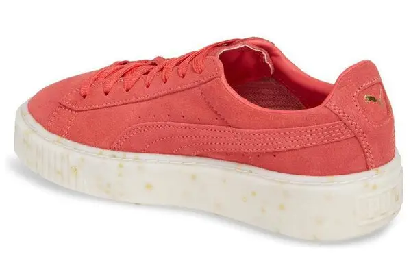 PUMA Suede Platform Board Shoes - Red/white
