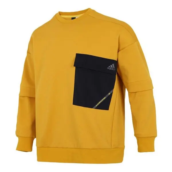 Adidas Contrasting Colors Pocket Sports Pullover - Yellow